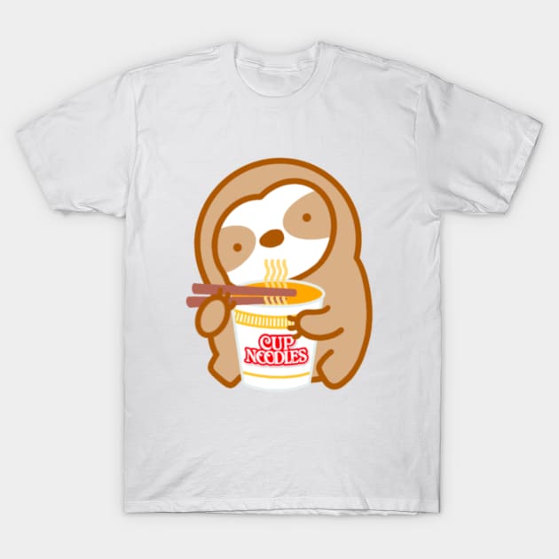 Cute Instant Ramen Noodle Soup Sloth - Sloth - T-Shirt | TeePublic