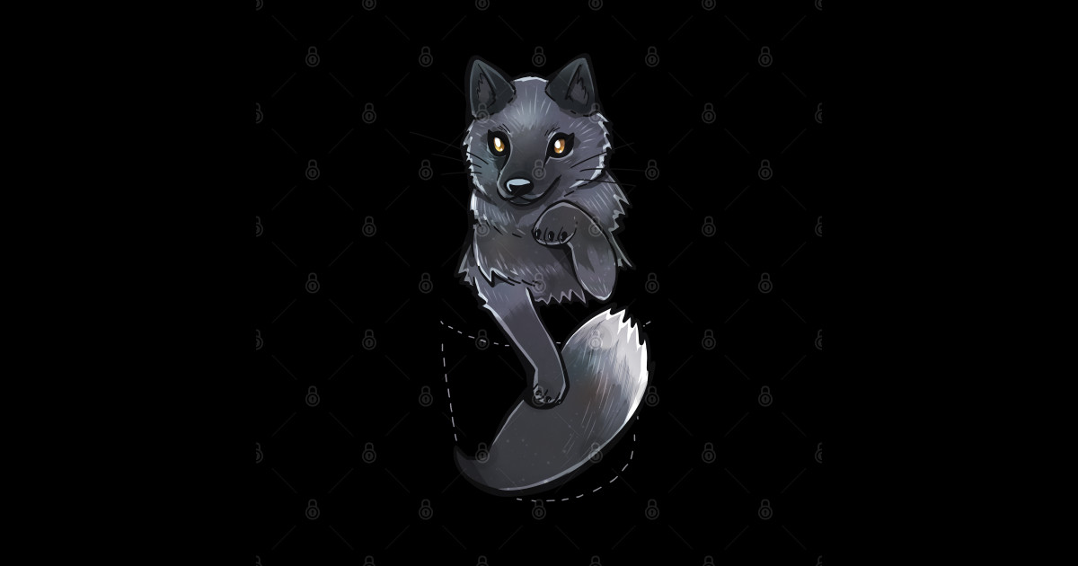 Pocket Cute Silver Fox - Silver Fox - Sticker | TeePublic