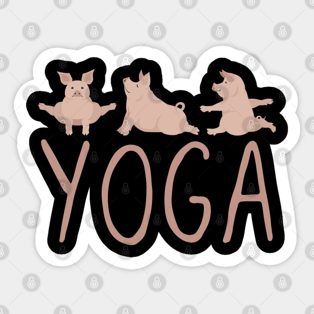 Yoga Poses Pigs - Yoga Poses - Sticker | TeePublic
