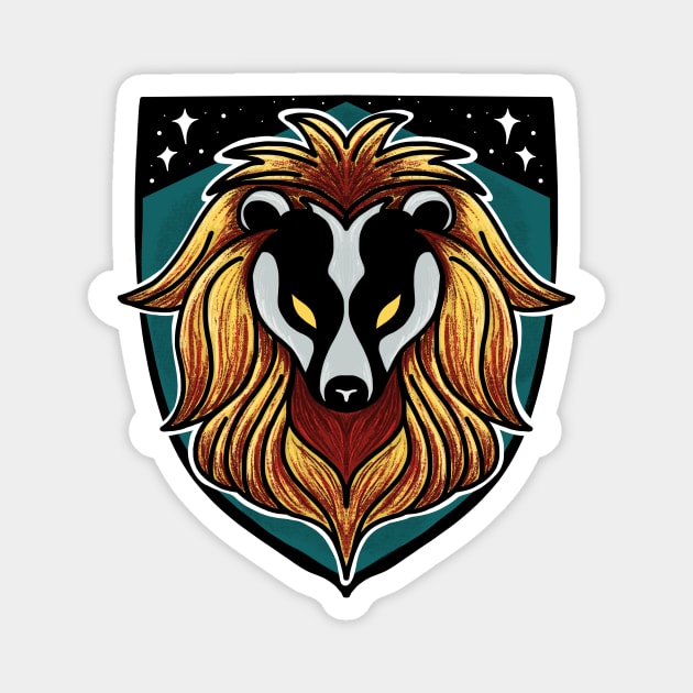 Huffledor Lion Badger Combination House Crest - Huffledor - Magnet ...