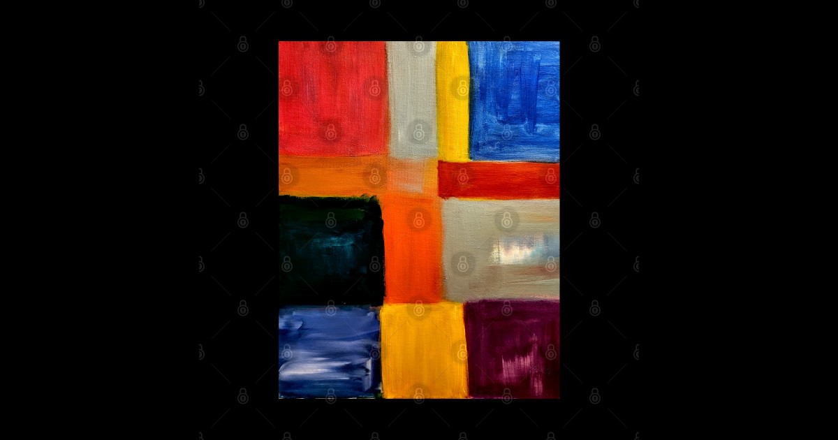 Colorblock abstract painting - Abstract - Sticker | TeePublic