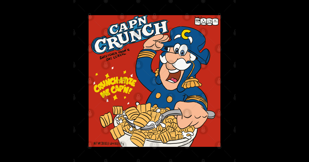 Captain Crunch Cereal Box - Cereal Box - Sticker | TeePublic