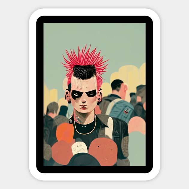 Punk Portrait - Punk - Sticker | TeePublic