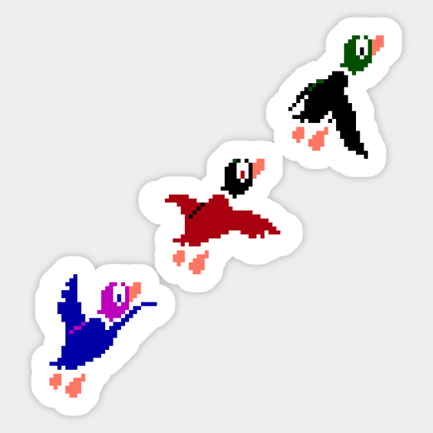 Duck Hunt Ducks Sprite - Duck - Sticker | TeePublic