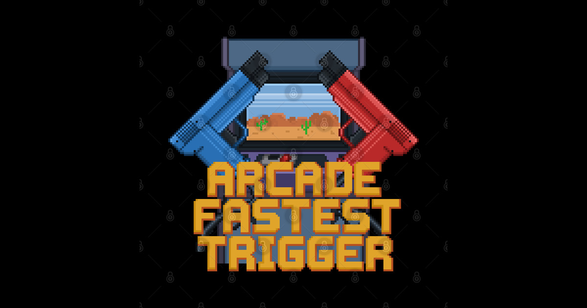 Pixelart Arcade Fastest trigger - Arcade - Sticker | TeePublic
