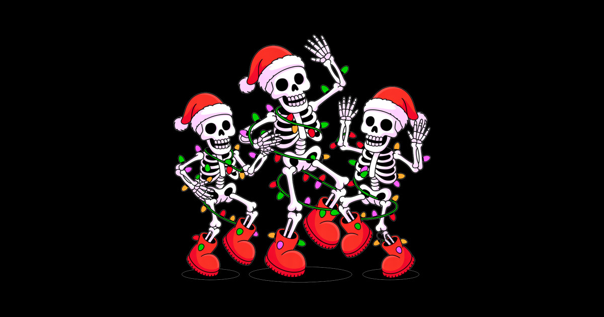 Dancing Skeletons Holiday Lights - Dancing Skeletons - Posters and Art ...
