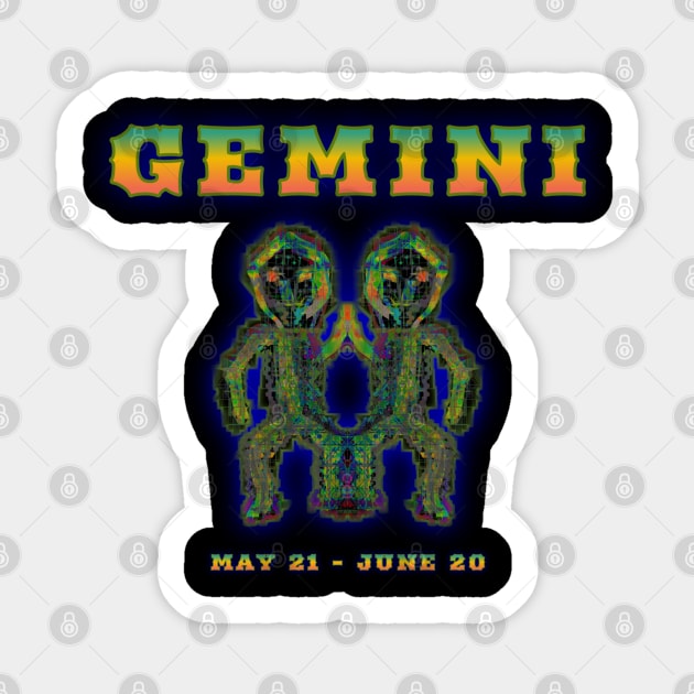 Gemini 2b Black - Gemini - Sticker | TeePublic