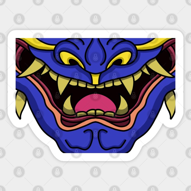 Samurai Oni Mask - Samurai - Sticker | TeePublic