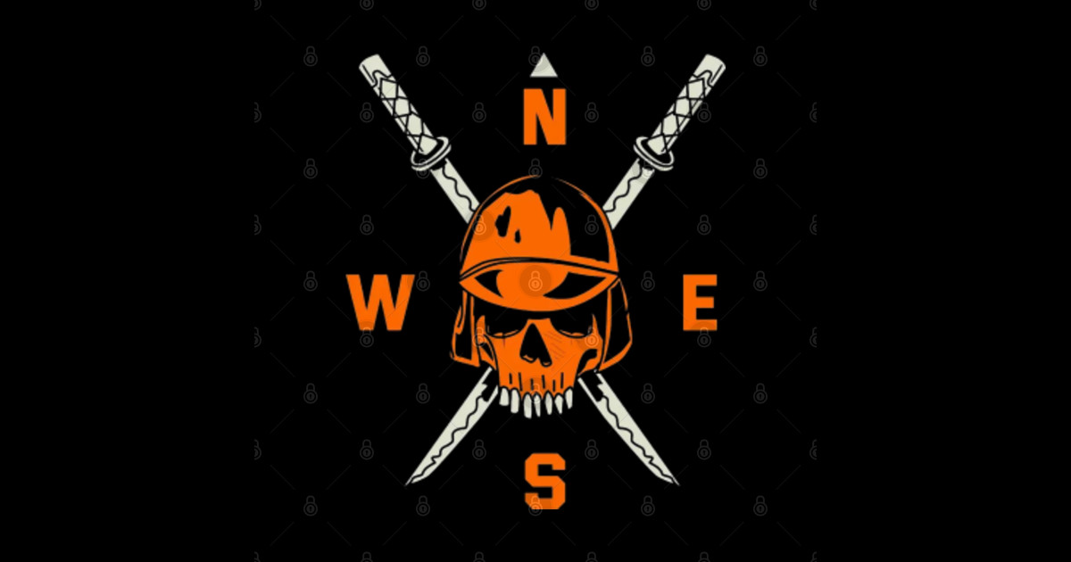 Skull Compass Skull Sticker Teepublic