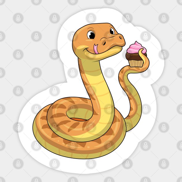 Snake with Muffin - Snakes - Sticker | TeePublic