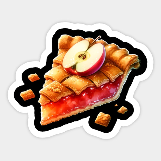 Apple Pie Coffee Art Slice Kawaii Sweet - Apple Pie - Sticker | TeePublic