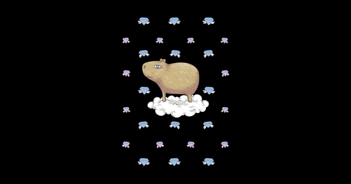 Capy in the Sky with Diamonds - Capybara - Sticker | TeePublic