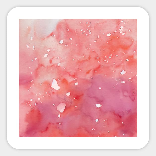 Coral pink watercolor background - Coral - Sticker | TeePublic