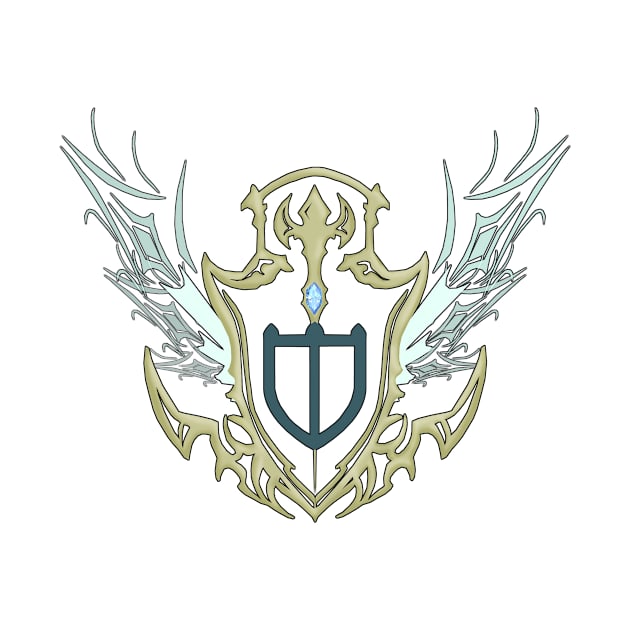 Final Fantasy XIV Paladin Shield (Black Outline) - Tank - T-Shirt ...