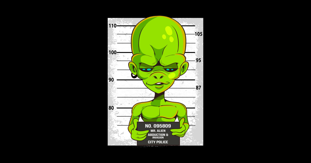 Alien Mugshot Cryptozoology - Alien Mugshot - Sticker | TeePublic