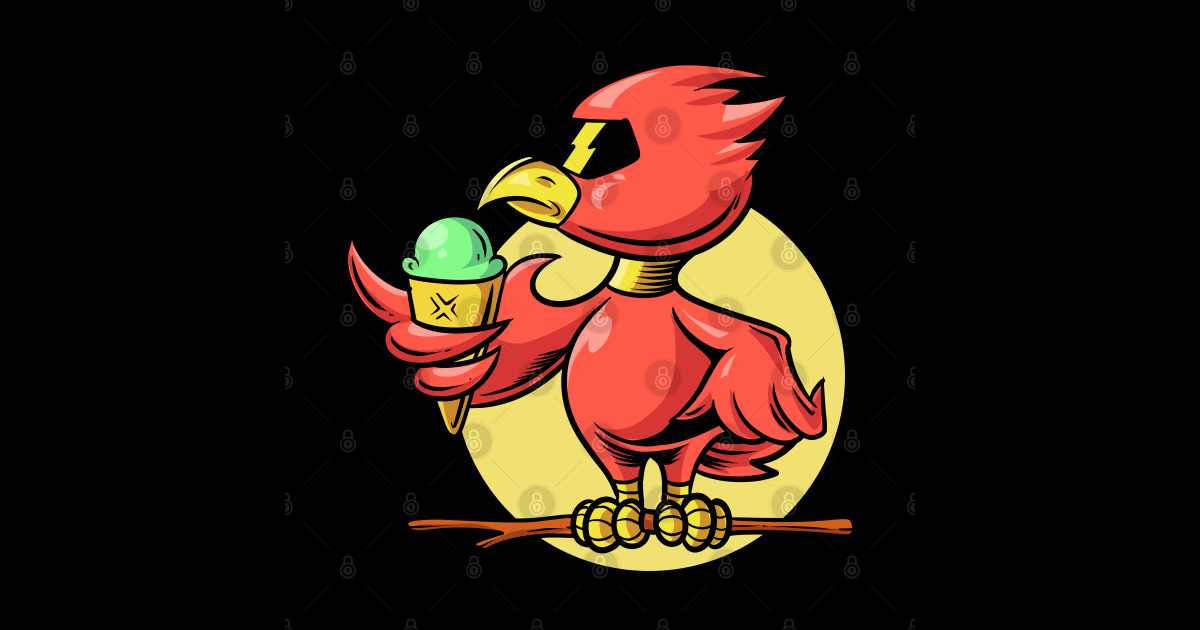 Cool bird eating ice cream cone - Ice Cream Lover - Sticker | TeePublic