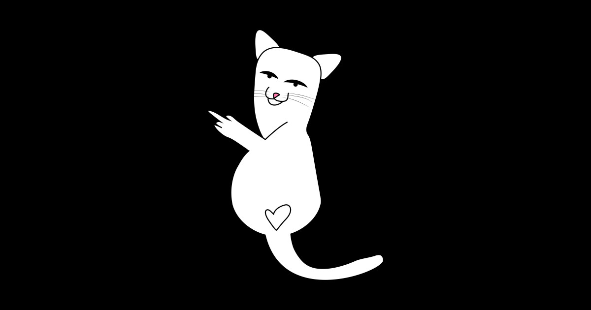 Middle Finger Cat - Middle Finger Cat - Sticker | TeePublic