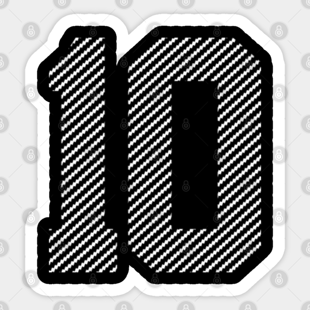Number 10 - 10 - Sticker | TeePublic