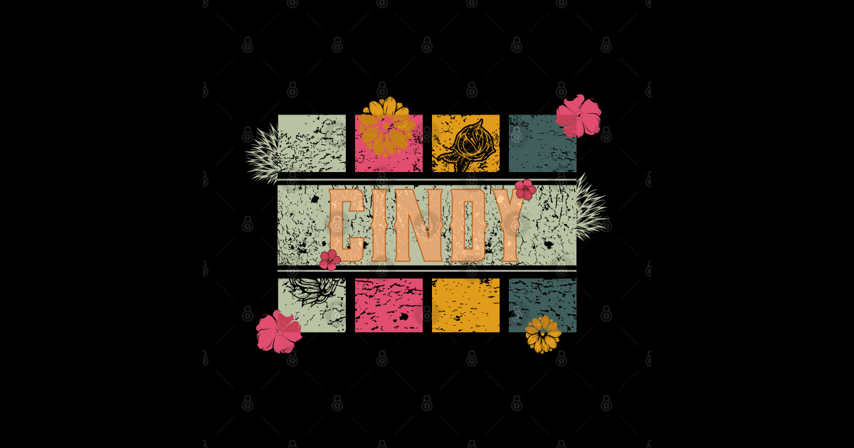 80s // Name // Cindy // Retro Style - Cindy - Sticker | TeePublic
