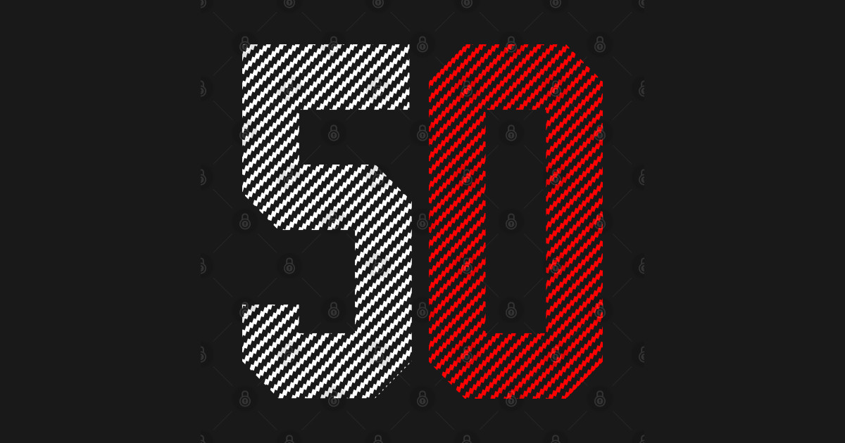 Iconic Number 50 Lucky Number -Sports Jersey Style |Fifty|50th Birthday ...