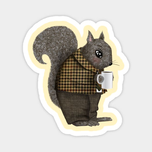 An Early Morning For Mister Squirrel - Squirrel - Magnet | TeePublic