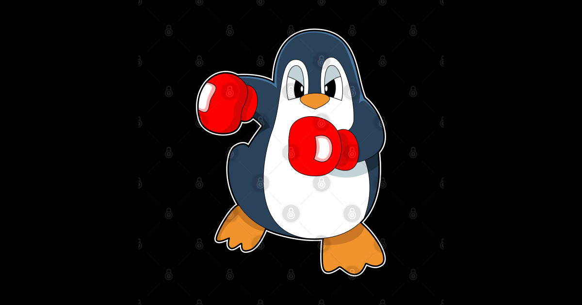 Penguin Boxer Boxing gloves - Penguine - Sticker | TeePublic