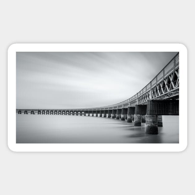 Tay Bridge black and white - Tay Bridge - Sticker | TeePublic