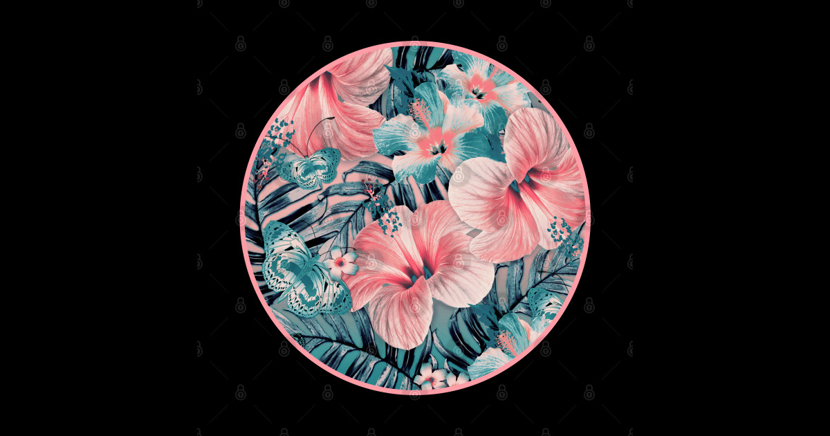 Coral Jade Aloha - Tropical - Sticker | TeePublic