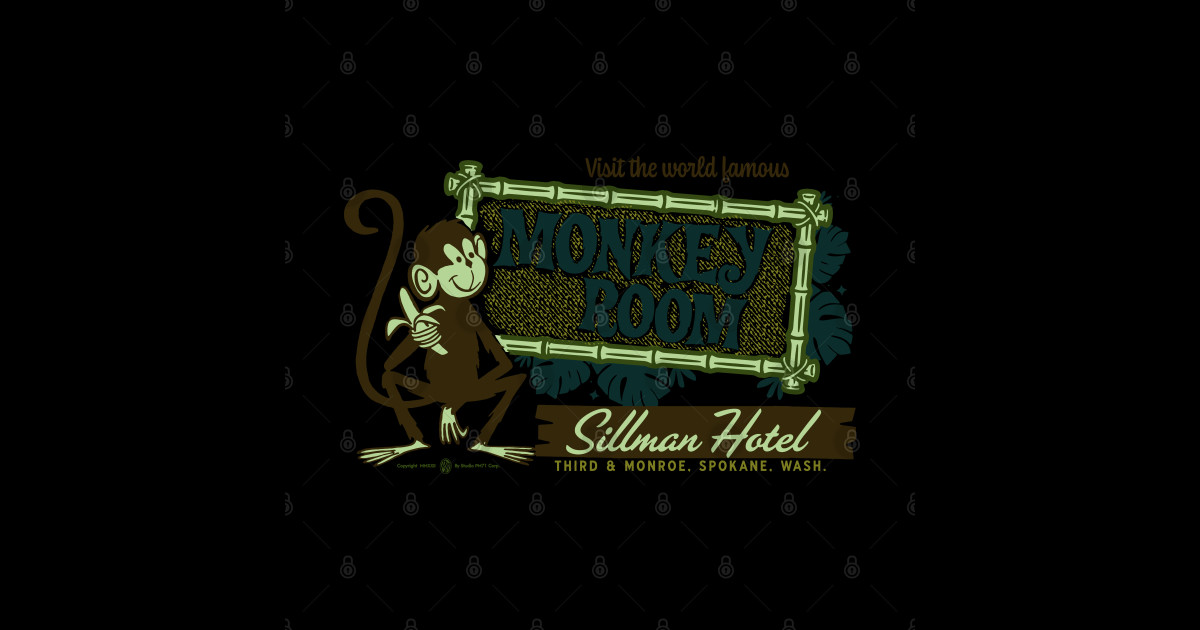 World Famous Monkey Room Vintage Spokane Washington - Tiki - Sticker ...