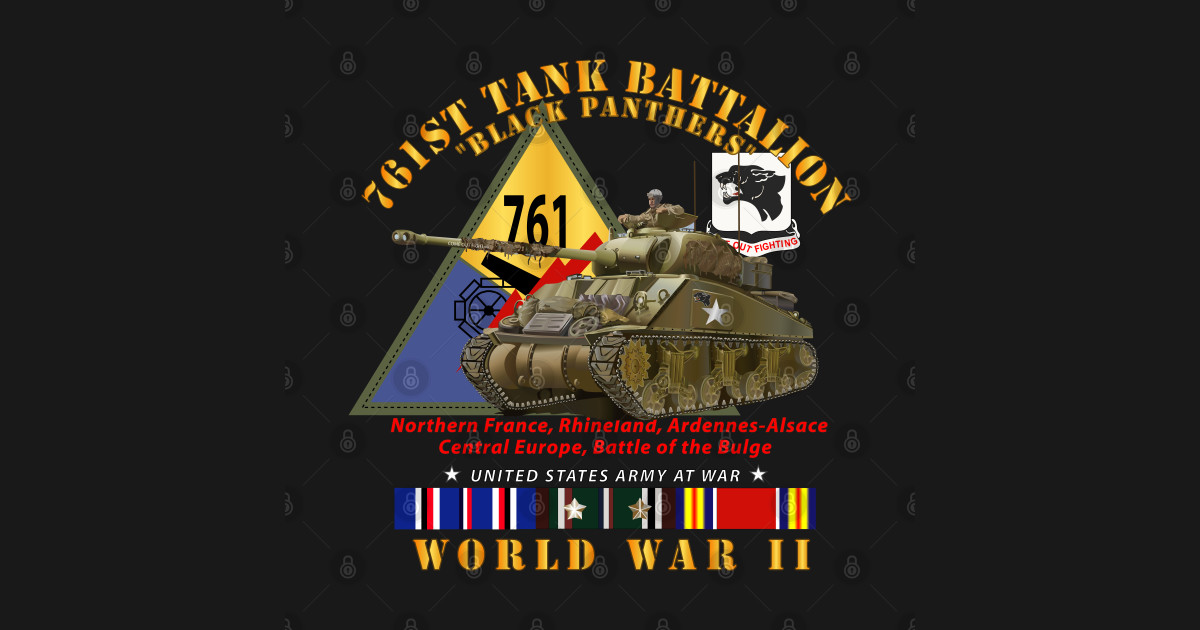 761st Tank Battalion - Black Panthers - w Tank w SSI WWII EU SVC ...