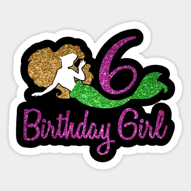 '6th Birthday Girl Mermaid' Awesome Mermaids Gift - 6th Birthday ...