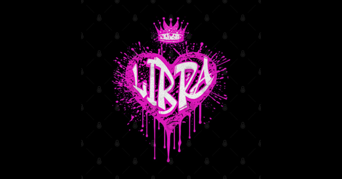 Libra Graffiti Airbrush Heart Zodiac Sign Birthday Astrology - Libra ...