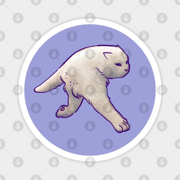 cursed white cat cryptid walking on two legs meme - Cat Memes - Magnet ...