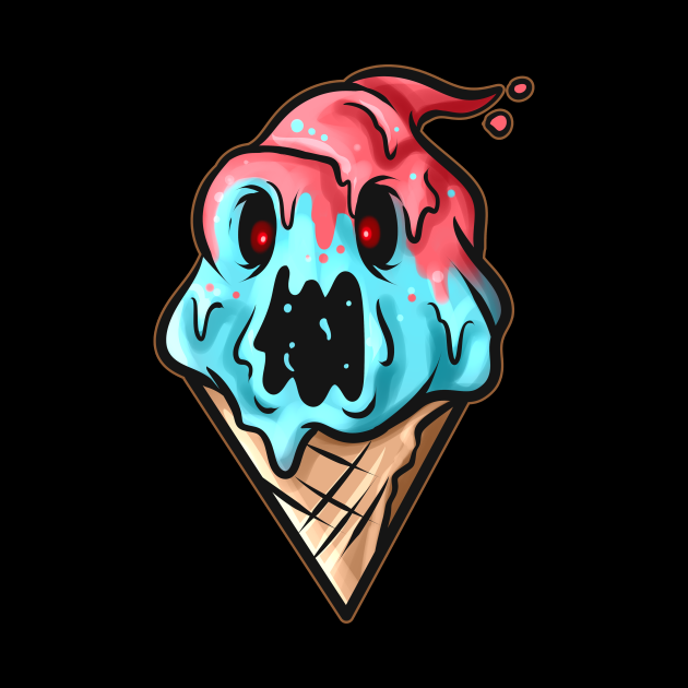 Scary Monster Zombie Demon Soft Ice Cream Cone Halloween - Halloween ...
