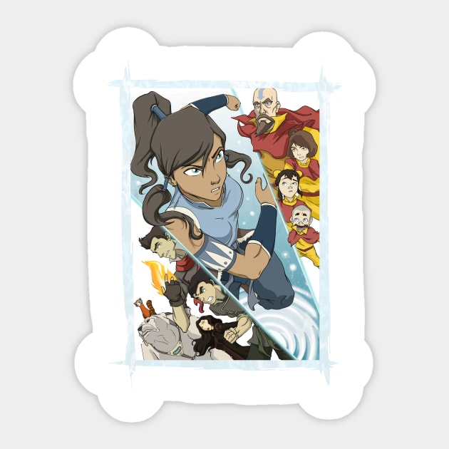Korra Collage - Korra - Sticker | TeePublic