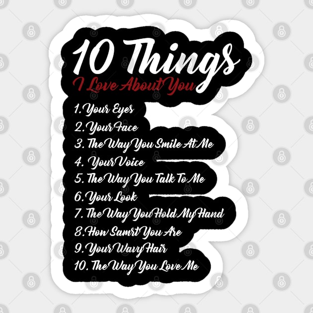 10 Things I Love About You - 10 Things I Love About You - Sticker ...