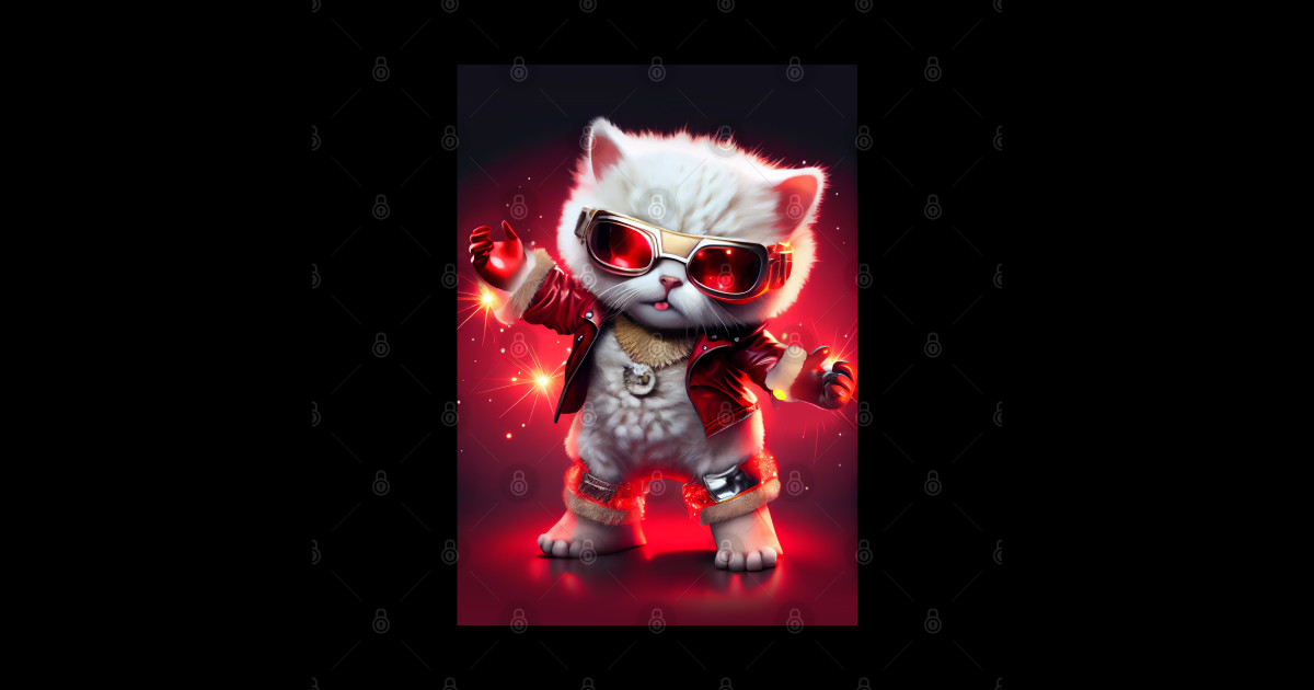 Cute Cosmic Cat - Anime Art design - Cute Cat - Sticker | TeePublic