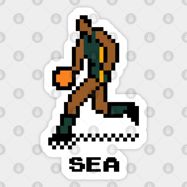 8-Bit Basketball - Seattle - Retro - Sticker | TeePublic