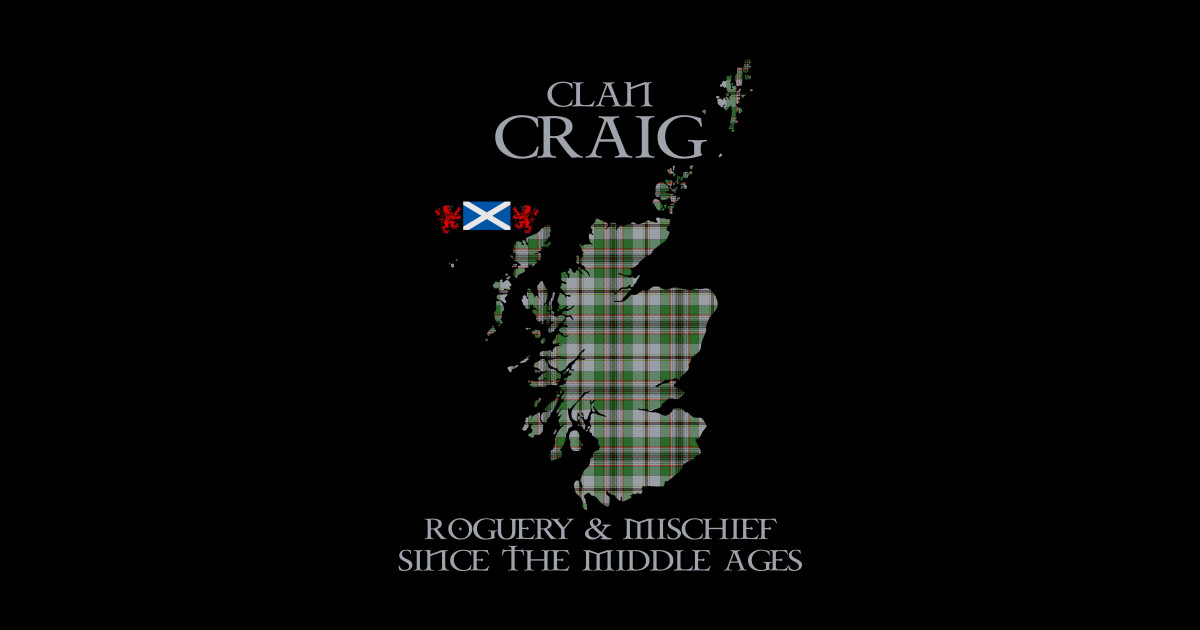 Clan Craig tartan Scotland map Saltire flag and lion rampant scottish ...