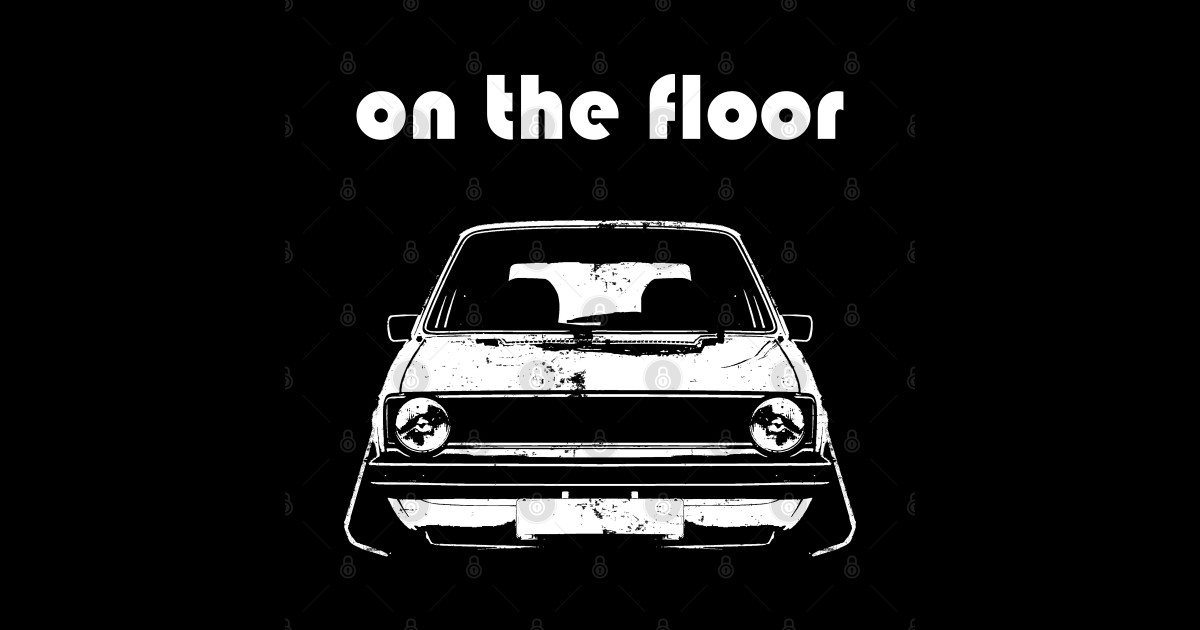 classic tuning stance car - Golf1 Floor - Sticker | TeePublic