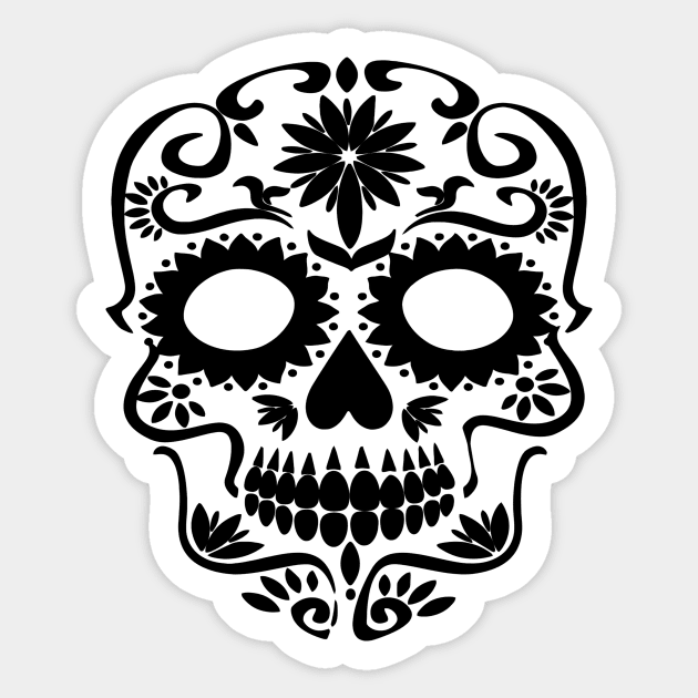 sugar skull black - Cassette - Sticker | TeePublic