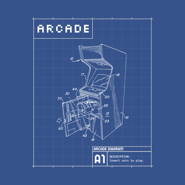 Retro Arcade Diagram - Arcade - T-Shirt | TeePublic