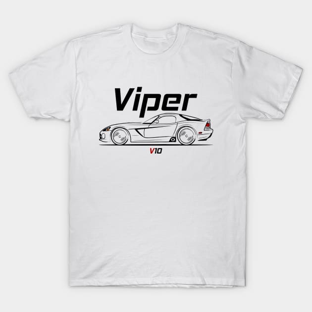 Classic Viper Muscle V10 Racing - Viper - T-Shirt | TeePublic