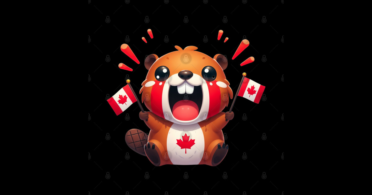 Screaming beaver Canadian Beaver Parade: Flags and Pride - Beaver Gift ...