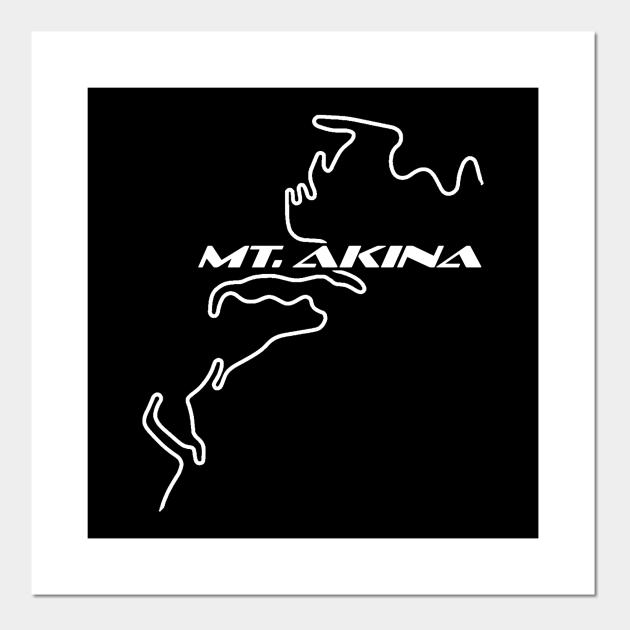 Mt. Akina Track Map (White) - Initial D - Posters and Art Prints ...