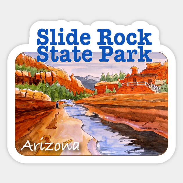 Slide Rock State Park, Arizona - State Parks - Sticker | TeePublic