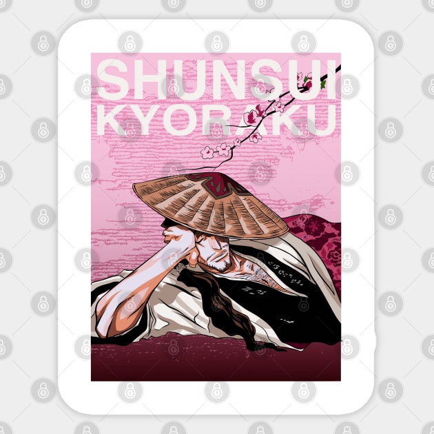 Bleach Shunsui Kyoraku - Bleach - Sticker | TeePublic