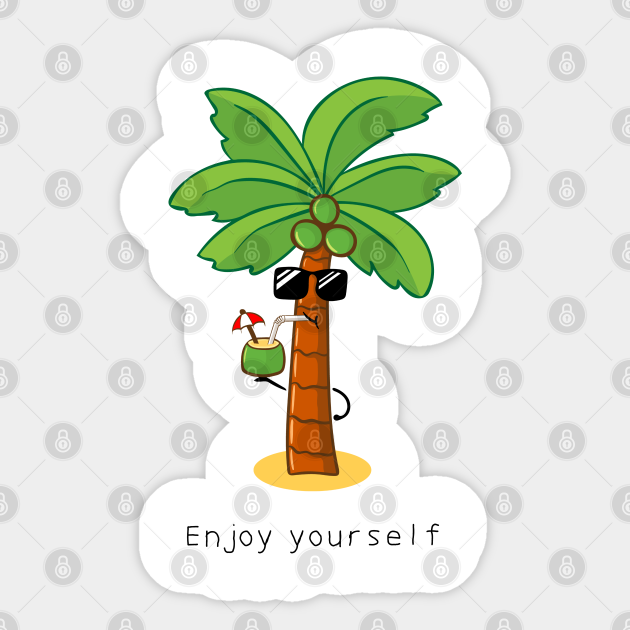 cute coconut tree - Coconut Tree - Sticker | TeePublic