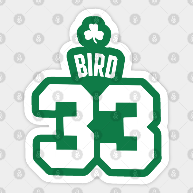 Larry Bird // Vintage Number Basketball - Larry Bird - Sticker | TeePublic