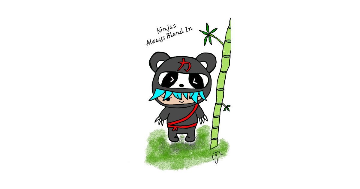 Ninjas Always Blend In - Kawaii - Long Sleeve T-Shirt | TeePublic